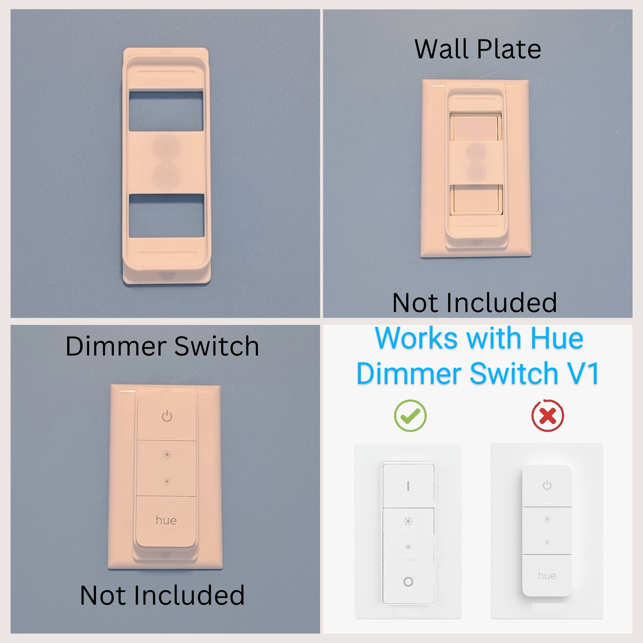 Philips Hue Wall Dimmer Switch V2 Hidden Decora Style Adapter ...